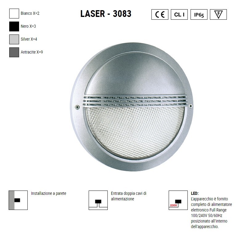 BOLUCE Laser 3083 lampada da esterno prezzo scontato AP Illuminazione.